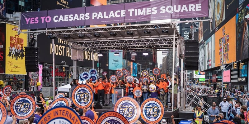 Caesars Palace Times Square Casino Proposal Draws Dueling Rallies on ...